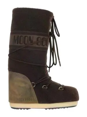 Moon Boot Icon Nubuck Dark Felt Boots - Brown