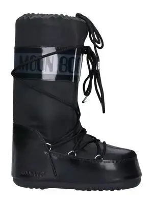 Moon Boot Icon Glance Black Satin Boots Black