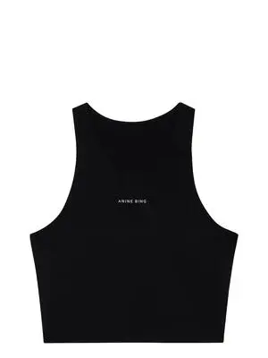 ANINE BING Elina Logo-print Sports Bra - Black