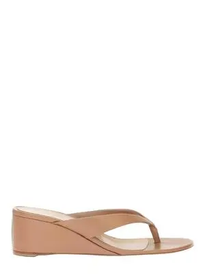GIANVITO ROSSI Thong Wedged Sandals Neutrals