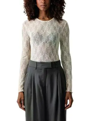 TWINSET Lace-patterned Long-sleeve Top