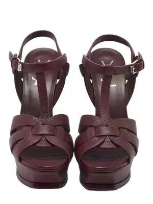 Saint Laurent Tribute Platform Sandals Red