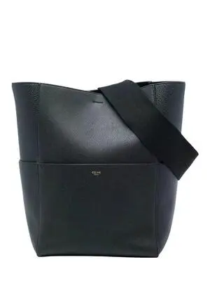 CELINE 2018-2026 Medium Leather Seau Sangle Bucket Bag