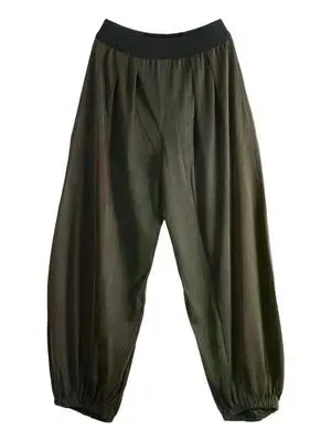 CORTANA Espera Pleated Elasticated-cuff Trousers - Brown
