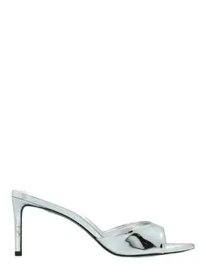 BLACK SUEDE STUDIO Freddy Metallic Sandals - Silver