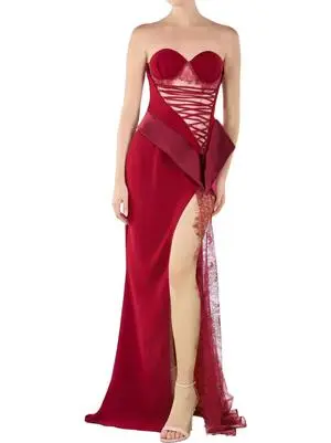 ANDREEA VENECIUC Rosalie Lace-up Gown