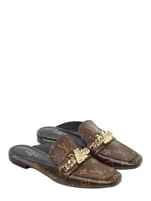 LOUIS VUITTON Upper Case Monogram Canvas Mules - Brown