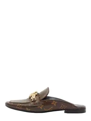 LOUIS VUITTON Upper Case Monogram Canvas Mules - Brown