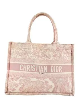 Dior Book Embroidered Canvas Medium Tote Bag - Pink
