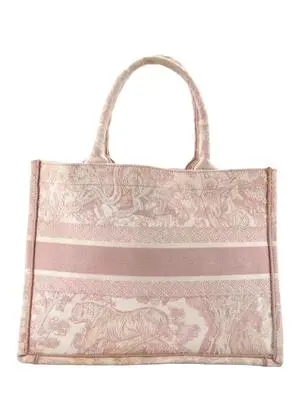 Dior Book Embroidered Canvas Medium Tote Bag Pink