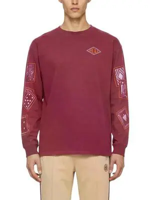 Drole De Monsieur Playing-card-print Long-sleeve T-shirt - Red