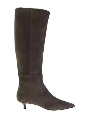 AeydĒ Sabrina Suede Knee-high Boots Neutrals