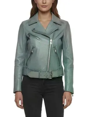 MIU MIU Belted Zip-up Rider Jacket