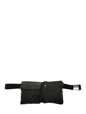 Gucci 2000-2015 Gg Canvas Double Pocket Belt Bag - Black