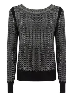 Ermanno Scervino Crystal-embellished Open-knit Sweater - Black