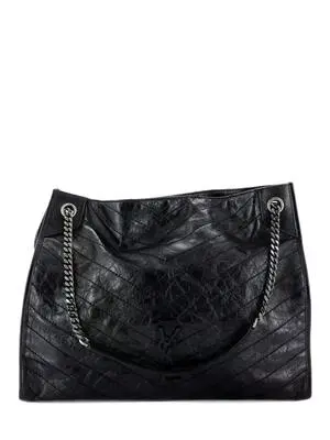 SAINT LAURENT Niki Shopping Tote Matelasse Chevron Leather Large Shoulder Bag