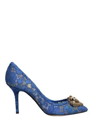 Dolce & Gabbana Taormina Lace Devotion Pumps Blue