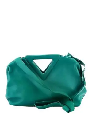 Bottega Veneta Point Leather Medium Shoulder Bag Blue