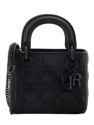 Dior Ultra Matte Lady Chain Bag Cannage Quilt Calfskin Mini Shoulder Bag - Black