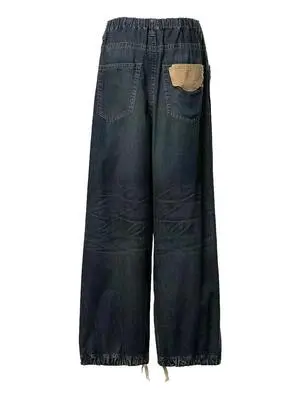 Mihara Yasuhiro Elasticated-waist Wide-leg Jeans - Blue