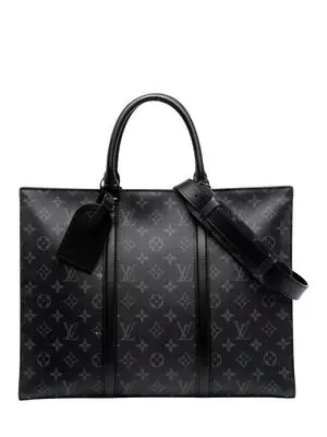 LOUIS VUITTON 2021-2026 Monogram Eclipse Sac Plat Horizontal Zipper Satchel - Black