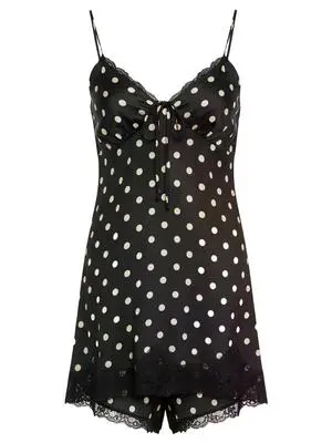 Saint Laurent Polka-dot Mini Dress - Black