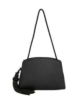 LIFFNER Tassel-detail Satin Shoulder Bag - Black