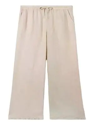 MC2 SAINT BARTH Irma Fringed Linen Trousers - Neutrals