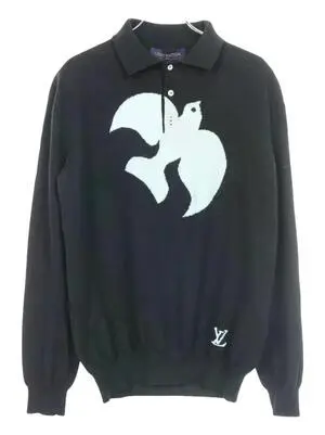 LOUIS VUITTON 2000s Bird Jacquard Sweater - Black