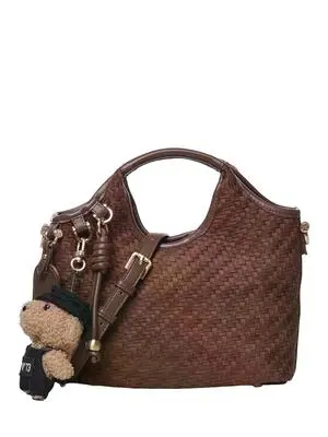 V°73 Zelda Woven-effect Shoulder Bag - Brown