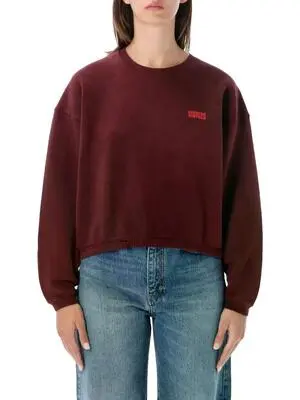 American Vintage Izubird Logo-print Cropped Sweatshirt Red