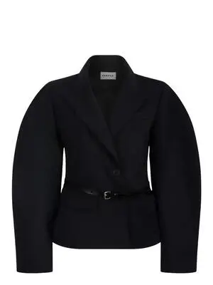 P.a.r.o.s.h Belted Puff-sleeve Jacket - Blue