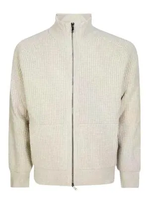 Altea Waffle-knit Zip-up Cardigan - Neutrals
