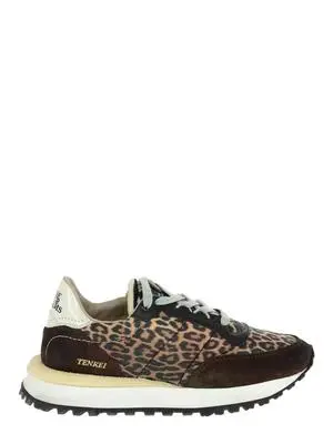 HIDNANDER Tenkei Leopard-print Sneakers - Brown