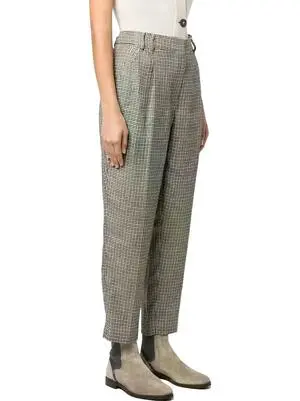BRUNELLO CUCINELLI Houndstooth-pattern Pleated Trousers