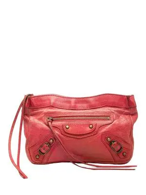BALENCIAGA 2005 Lambskin Motocross Classic Porte Toilette Makeup Pouch