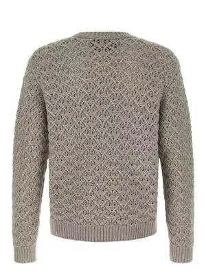 Valentino Garavani Wool And Cashmere Sweater With Metallic V Detail - Grey