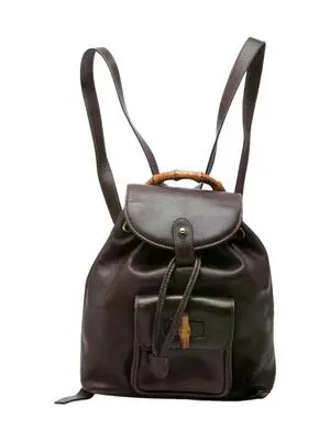 GUCCI 20th Century Mini Calfskin Bamboo Drawstring Backpack