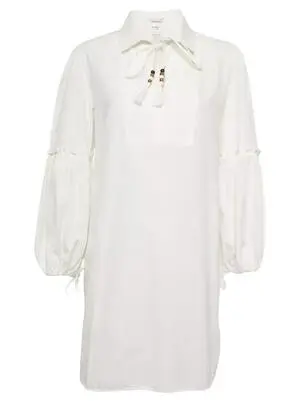 MAX MARA Tassel-trim Poplin Mini Dress