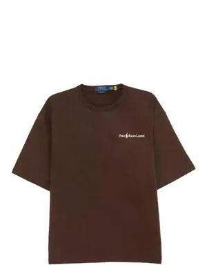 Polo Ralph Lauren Logo Embroidered T-shirt - Brown