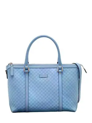 Gucci Microguccissima Top Zip Tote Bag - Blue