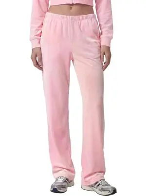 Sporty & Rich Signature Logo Krystal Logo-embellished Track Pants - Pink