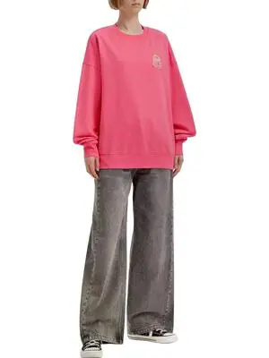 FINGERCROXX Embroidered-slogan Sweatshirt - Pink