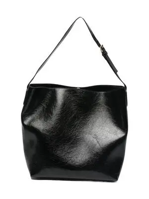 THEMOIRE Zoe Crinkled-finish Shoulder Bag - Black