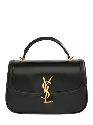 Saint Laurent Cassandre Calf Leather Shoulder Bag Black