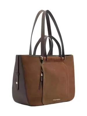 PIQUADRO Panelled Laptop Tote Bag - Brown