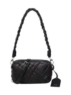 V°73 Tormalina Padded Woven-effect Shoulder Bag - Black