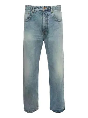 Balenciaga Faded Straight-leg Jeans - Blue