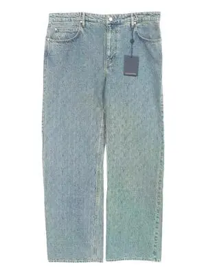 LOUIS VUITTON 2020s Monogram Straight-leg Jeans - Blue