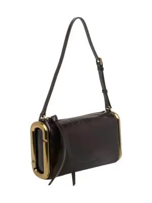 Marc Jacobs The Small Scene Logo-debossed Leather Shoulder Bag Brown